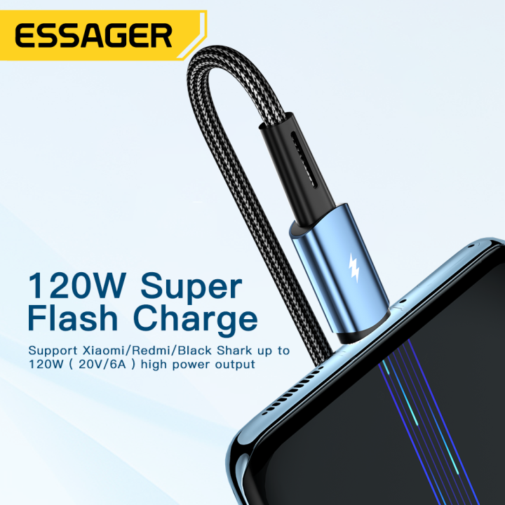 Essager 120W Super Fast Charge Type-C 6A Quick ชาร์จ USB สายเคเบิล ...