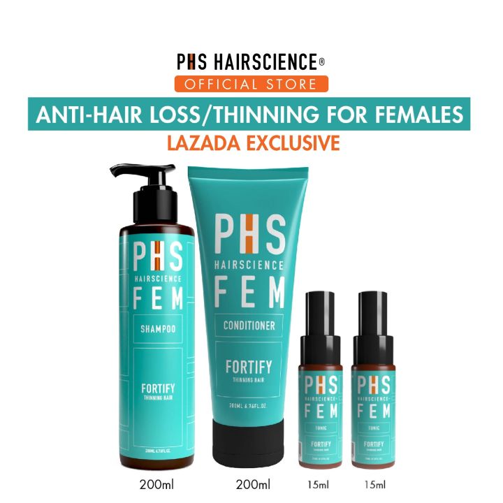 [LAZADA EXCLUSIVE] PHS HAIRSCIENCE FEM Fortify Anti-Hair Loss Regime ...