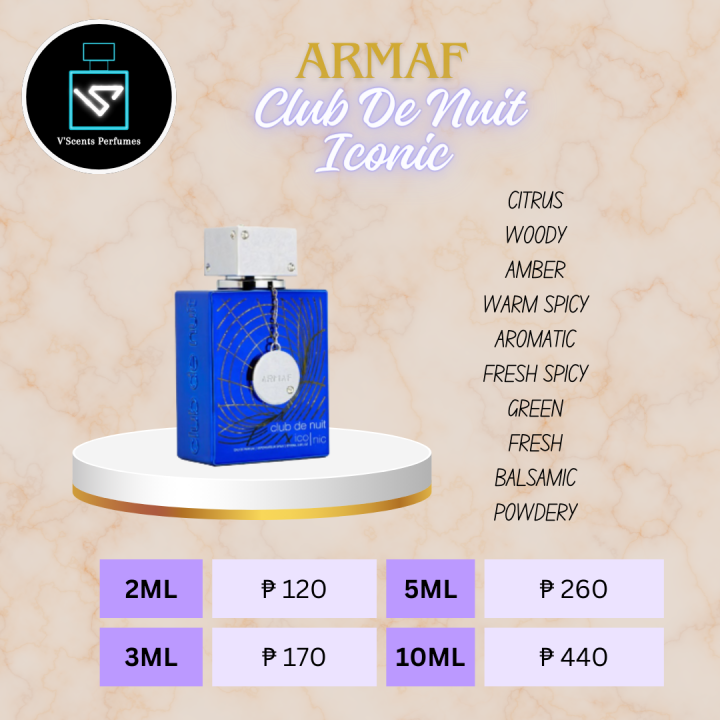 Vscents [ Armaf ] Club De Nuit Iconic EDP Decant (BDC EDP Dupe) | Lazada PH