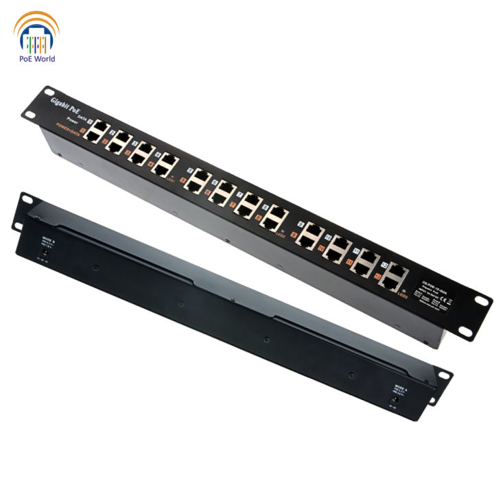 Gigabit POE Injector 12 Port Multiport Rack Mount POE Patch Panel ...