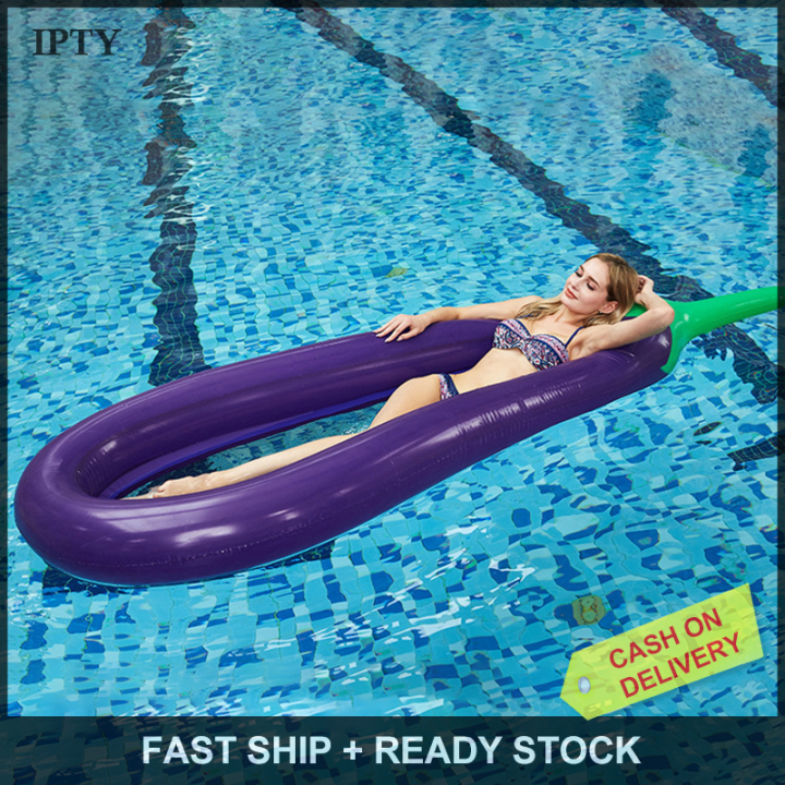 💝【Special price】💝IPTY 1Pcs 180cm Giant Inflatable Pool Float Eggplant ...