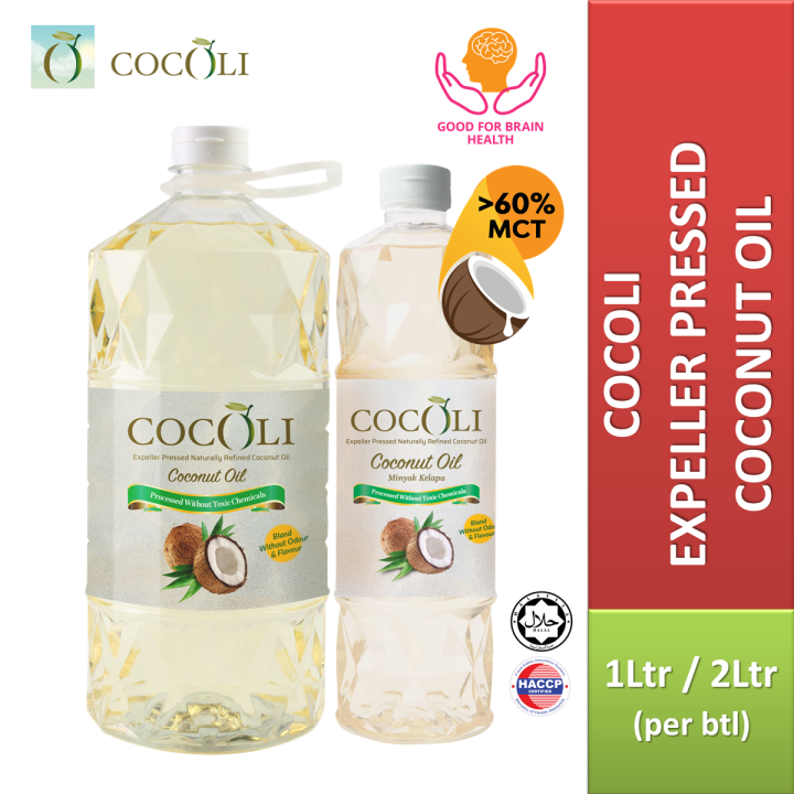 COCOLI Coconut Oil 1L / 2L [👍Expeller Pressed Naturally Refined Without ...