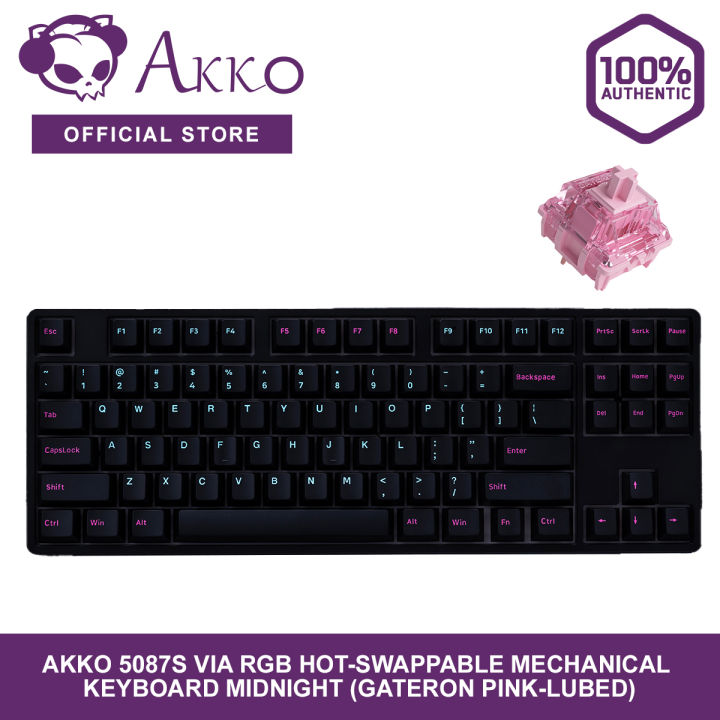 Akko 5087S VIA RGB Hot-Swappable Mechanical Keyboard Midnight (Gateron ...
