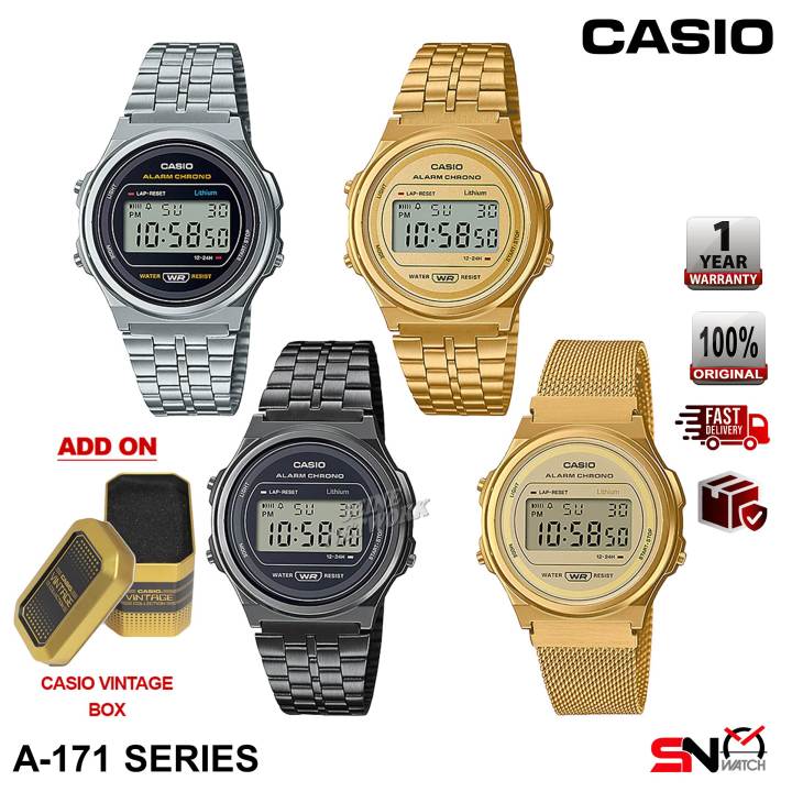 Casio Vintage A171WE A171WEG A171WEGG A171WEMG Digital Stainless Steel ...
