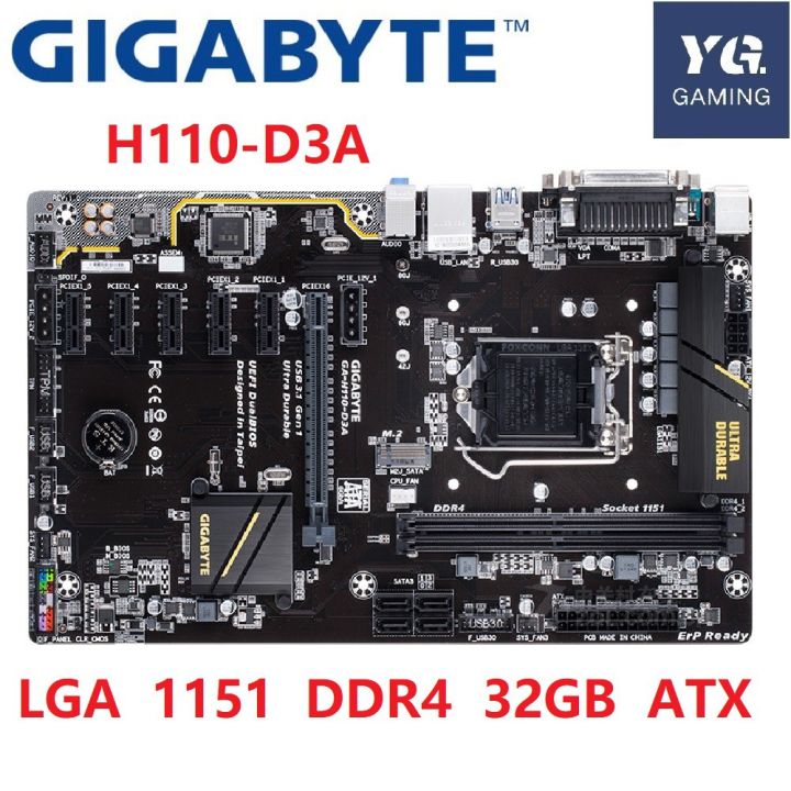 Gigabyte GA-H110-D3A btc LGA 1151 DDR4 USB3.1 USB2.0 32G desktop ...
