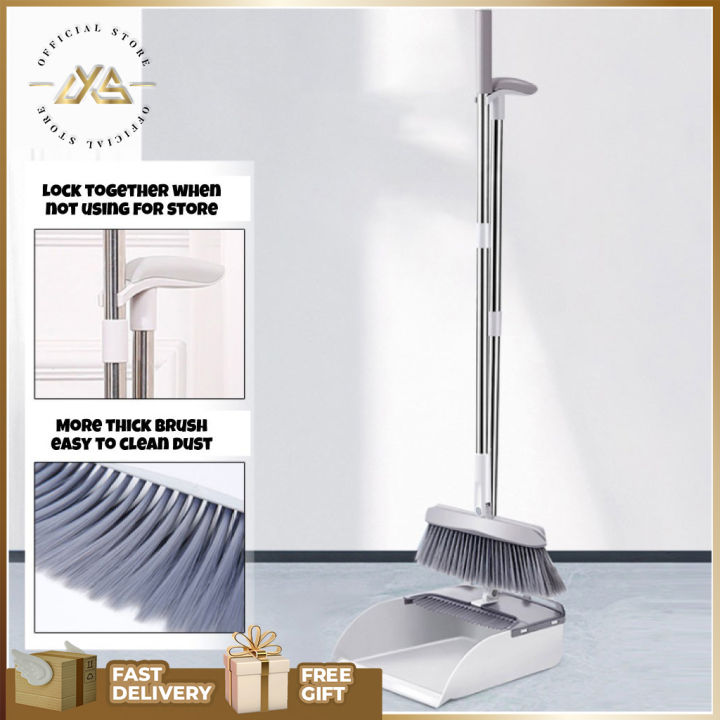 2 IN 1 FOLDABLE BROOM AND DUSTPAN SET/ SWEEPER/ MAGIC BROOM/ PENYAPU DAN PENYODOK 折叠扫把畚斗 [READY ...