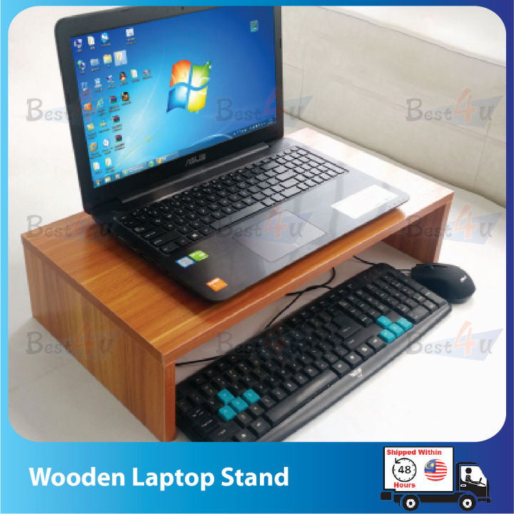 BEST4U Wooden Laptop Stand For Desk / NoteBook Stand | Lazada