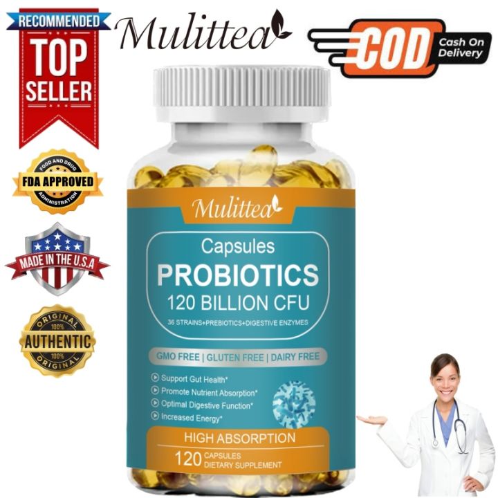 Mulittea Probiotics Capsules 120 billion CFU Improves intestinal ...