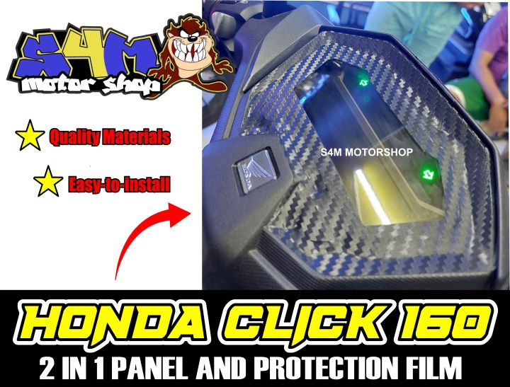 HONDA CLICK 160 2in1 Panel Gauge Protection Carbon with Film | Lazada PH