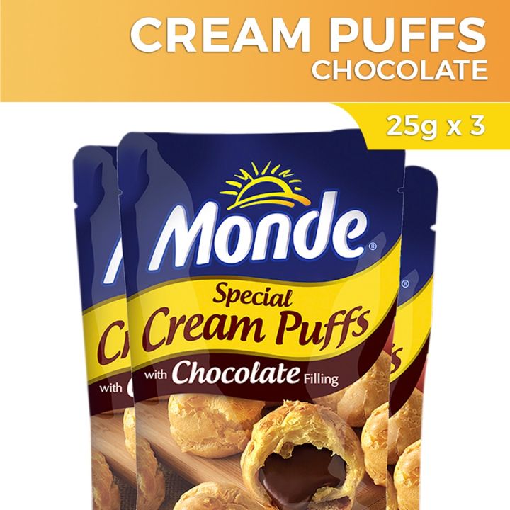 Monde Special Cream Puffs Chocolate 25gx3 | Lazada PH