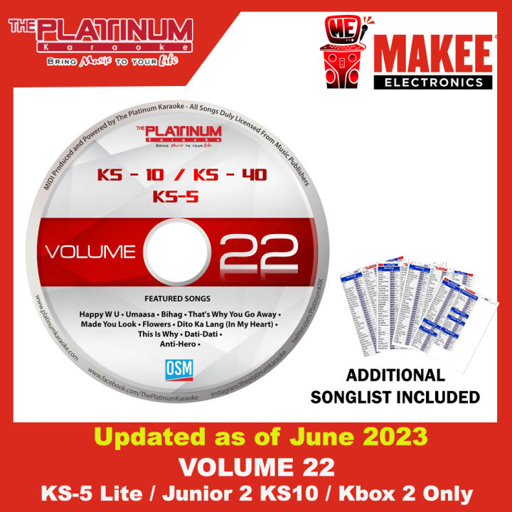 Platinum KS-10/KS-40/Junior 2/K-box/ KS-5 VOLUME 22 (June 2023 UPDATED CD) | Lazada PH