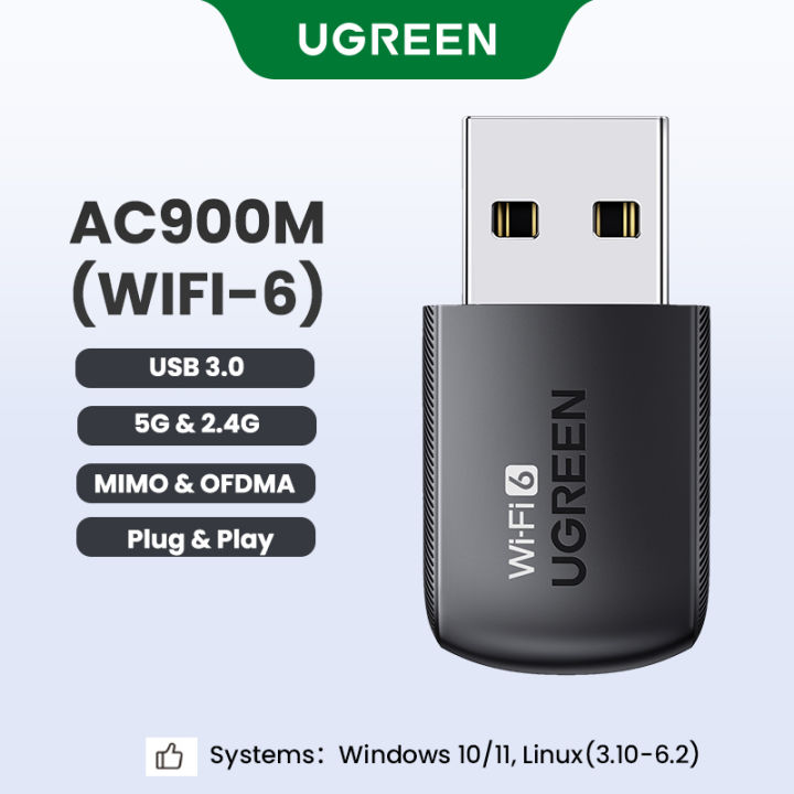 UGREEN 2.4G & 5G Wifi6 Wireless Adapter 1300Mbps 650Mbps USB WiFi Network Card for PC Computer ...