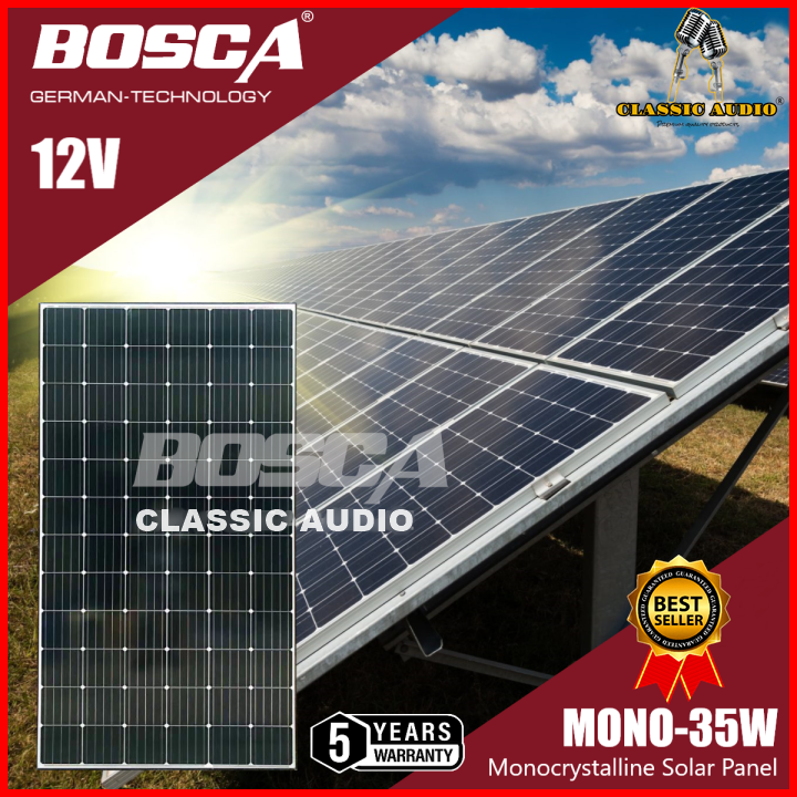 BOSCA 35W Solar Panel Mono 35 Watt 12 Volt Pv Solar Module Solar Cell ...