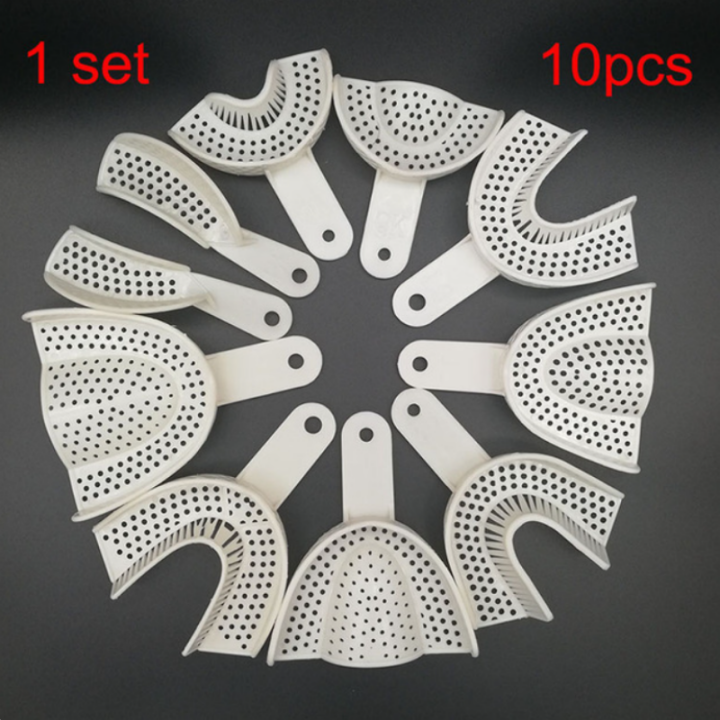 10pcs Dental Impression Plastic Trays Denture Model Tray Braces Dental ...