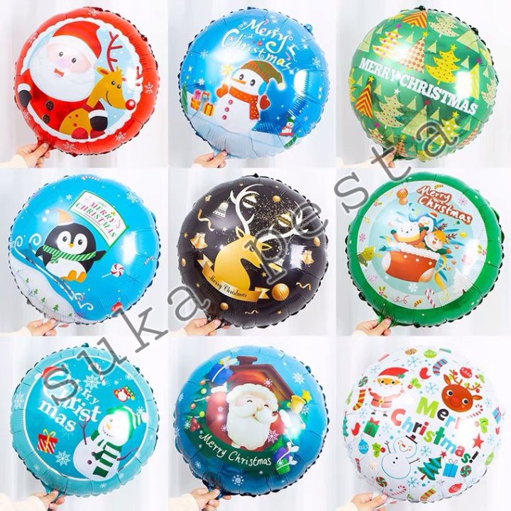 BALON FOIL BULAT NATAL / BALON BULAT MERRY CHRISTMAS / BALON NATAL ...