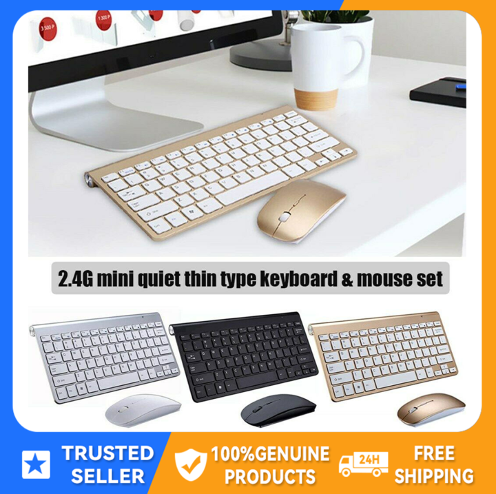 SUPERMAX 908W 2.5G Wireless Keyboard and Mouse Mini Multimedia Keyboard ...