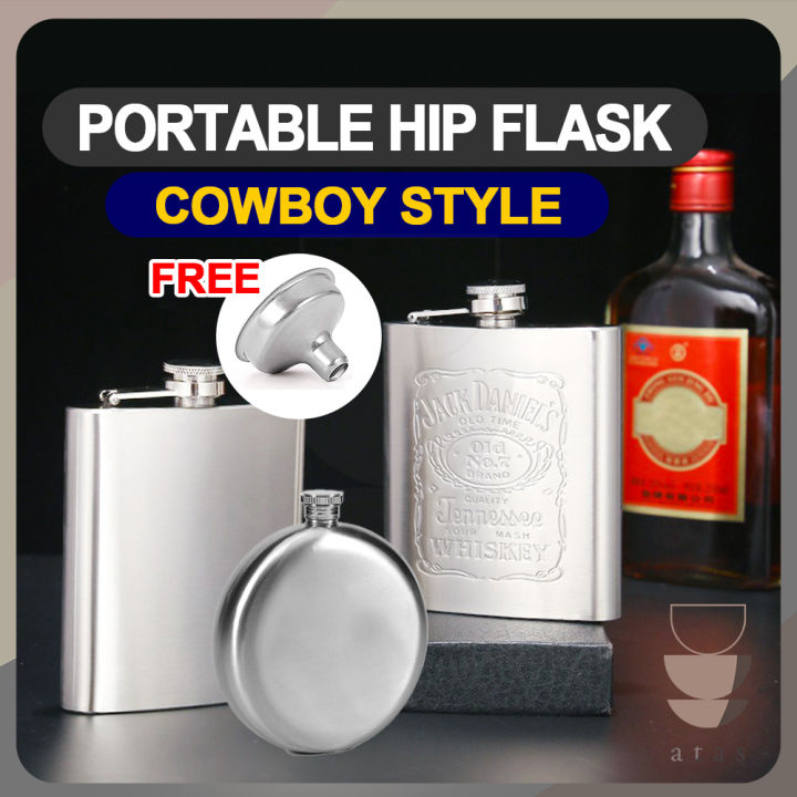 ATAS Stainless Steel Portable Whiskey Hip Flask Whisky Flasks Liquor ...