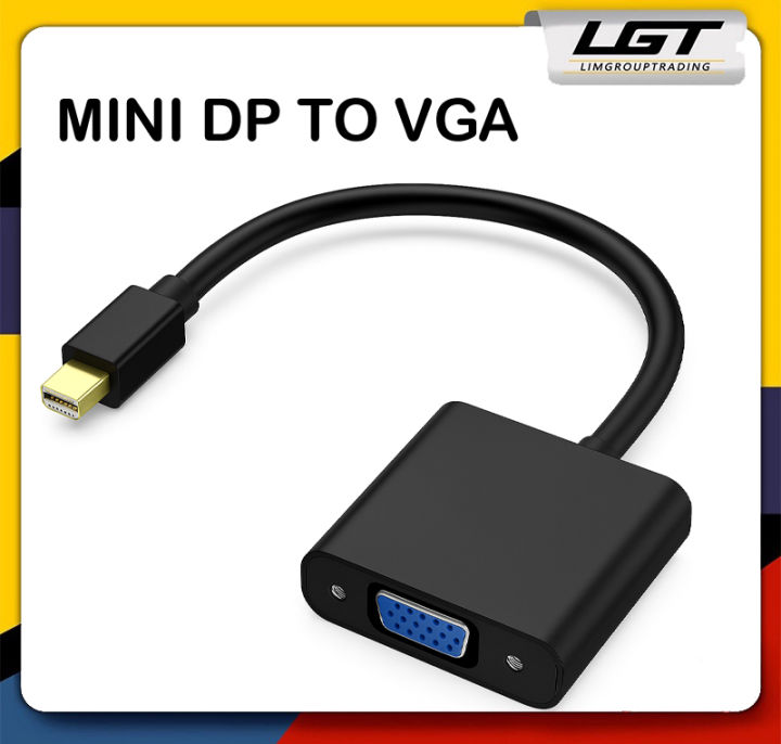 Mini DP TO VGA Adapter 1080p Thunderbolt Male Mini Display Port to ...