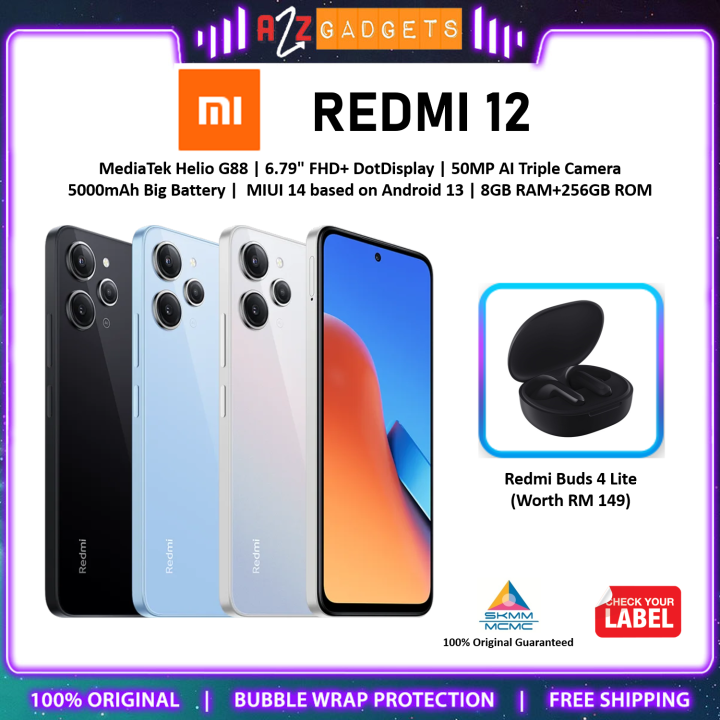 [MY Set] Redmi 12 Smartphone - MediaTek G88, 5000mAh Large Battery ...