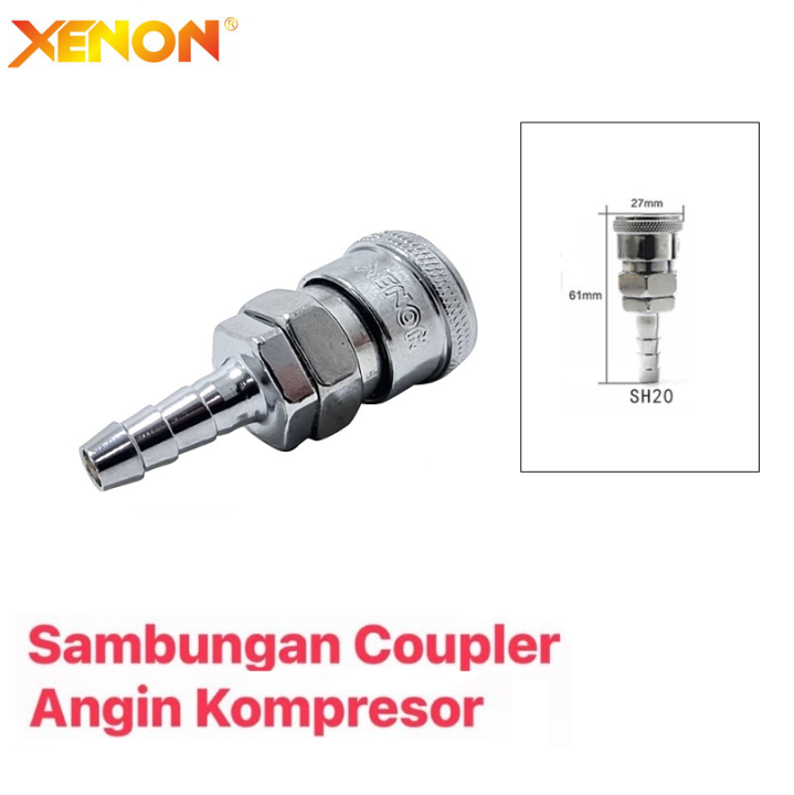 Xenon Quick Coupler Plug SH 20 / Sambungan Selang Kompresor Angin Nepel ...