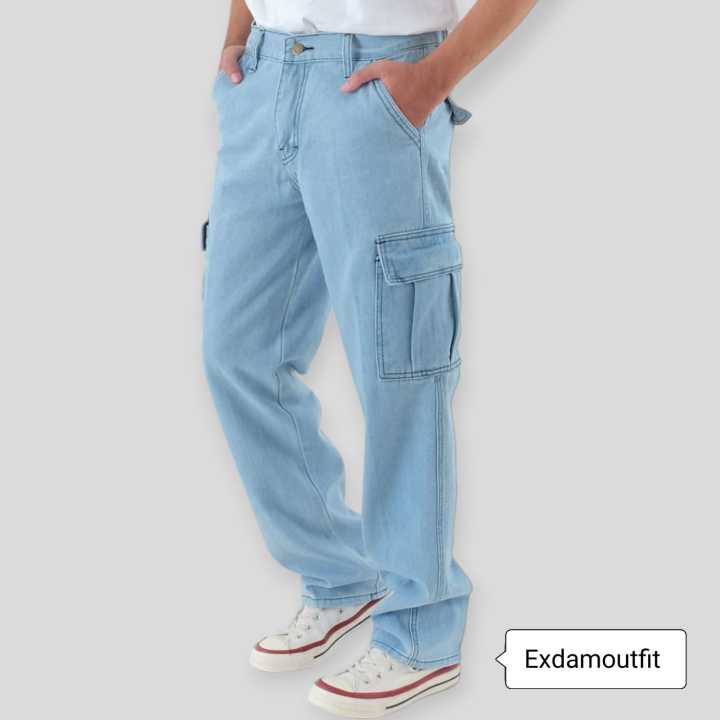 Exdam Outfit Celana Jeans Cargo Pria Korean Style Loose Pants Outfit ...