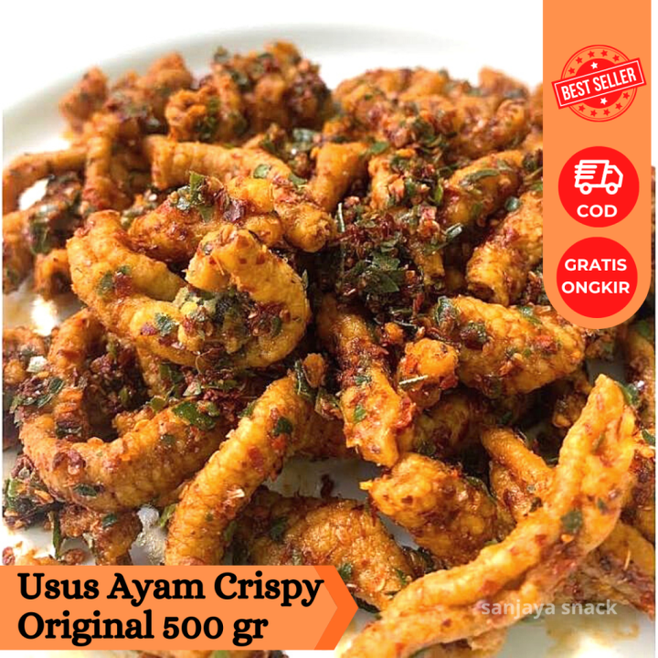 KERIPIK USUS SUPER CRISPY Usus ayam goreng crispy pedas daun jeruk ...