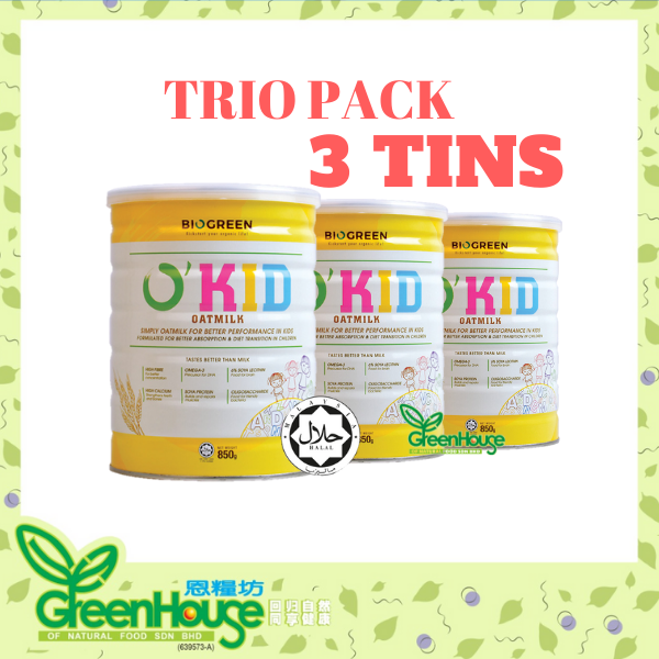 (SALES)BIOGREEN O´KID OATMILK-850G X 3 (TRIPLE PACK)-OKID OAT MILK | Lazada