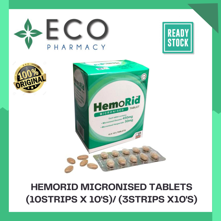Hemorid Micronised Tablets (10strips X 10'S) / (3strips X 10'S) | Lazada