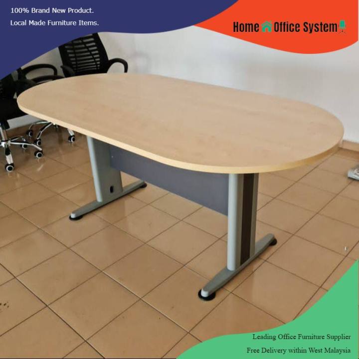 8 Feet Oval Shape Meeting Table Conference Table (W 2400 X 1200 X H 750 ...