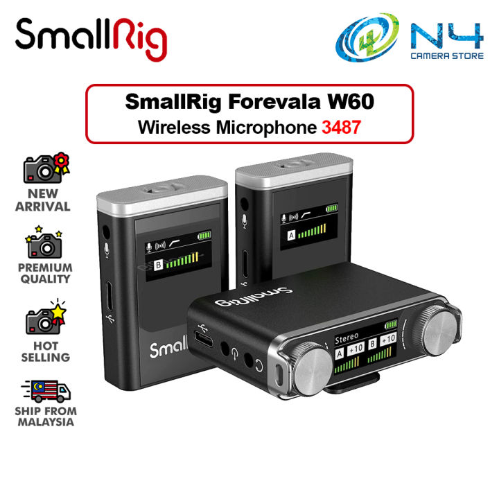 SMALLRIG W60 Wireless Microphone for Smartphone and Cameras, Wireless ...