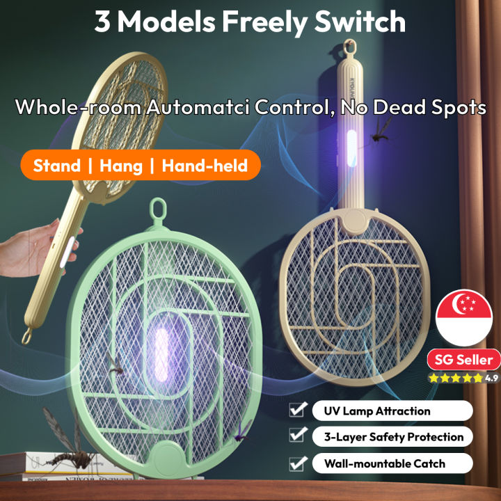 🇸🇬SG Seller | 3in1 Electric Mosquito Racket Fly Swatter Killer USB ...