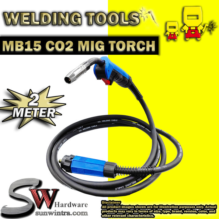 SW Hardware Heavy Duty MB15 CO2 MIG Torch MIG Welding Torch Air-Cooled ...