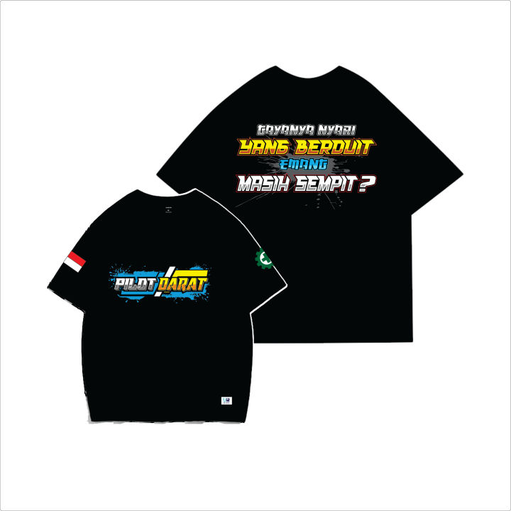 Kaos Pilot Darat Emang Masih Sempit New Combed 24s | Lazada Indonesia