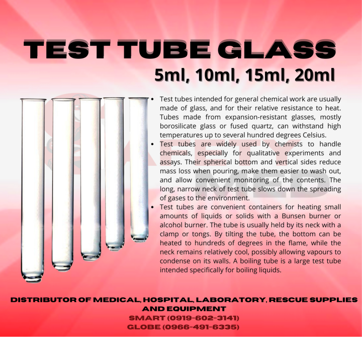 LABORATORY TEST TUBE GLASS ( 5ML, 10ML, 15ML, 20ML ) | Lazada PH