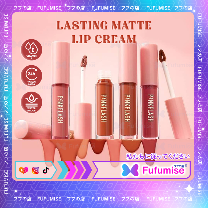 Pinkflash Lasting Matte Lip Cream Lipcream Pink Flash Pf L01