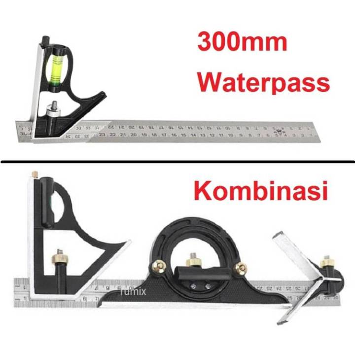 Penggaris Siku L Waterpass Kombinasi Square Ruler Sudut Presisi Air ...