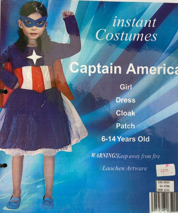 Instant Costumes Captain America Girl (Kids) | Lazada