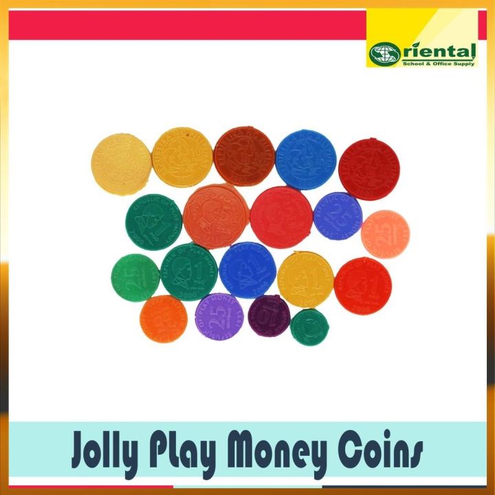 Educational Play Money Plastic Coins - Different denominations in a ...