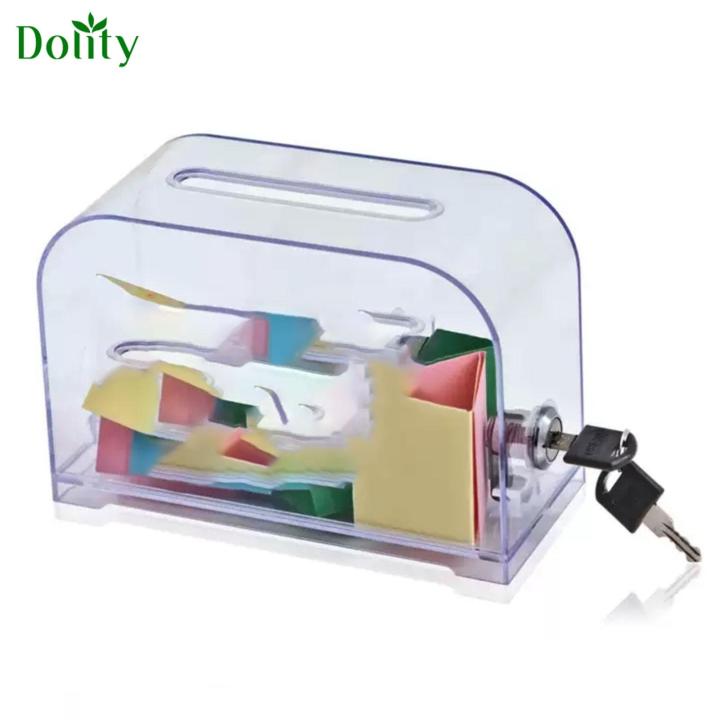 Dolity Clear Voting Box Comment Box Acrylic Donation Box for Desk ...