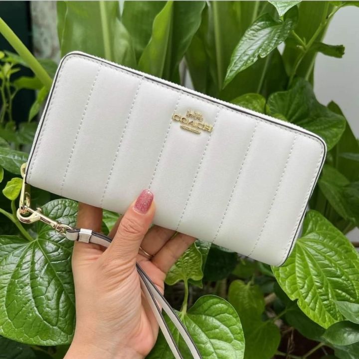 Coach C4454 Long Zip Around Wallet With Quilting - Chalk | Lazada PH