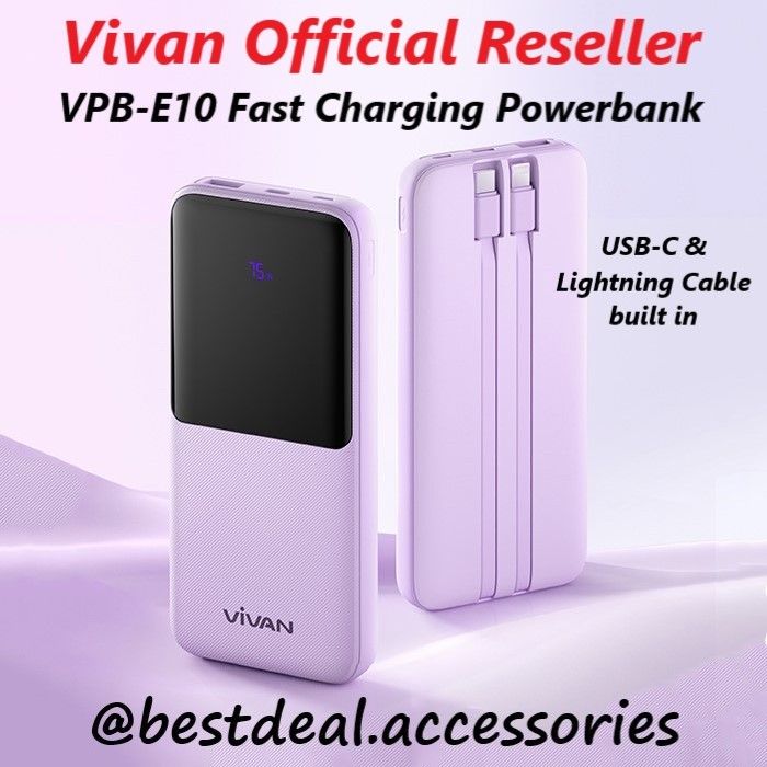 Vivan VPB-E10 10000mAh Powerbank 22.5W PD Quick Charge LED Power Bank ...