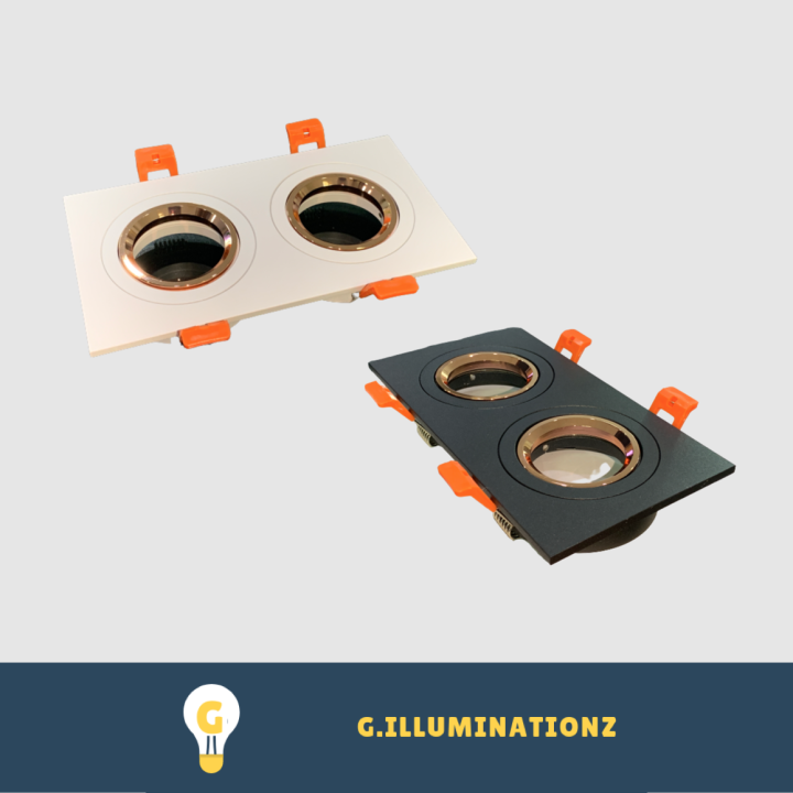 Double / Triple Black / White With Rose Gold Ring Aluminium GU10 ...