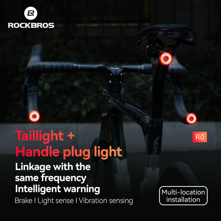 ROCKBROS Bike Taillight Handle Plug Light Team Cycling Synchronized ...