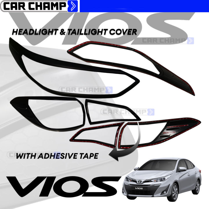 All New Vios Prime 2018 to 2025 Matte Black Head Light and Tail Light ...