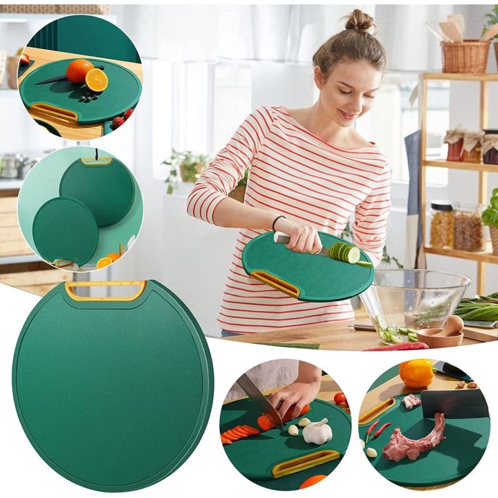Kitchen Chopping Board Non-Slip Round Double-Sided Chopping Board ...