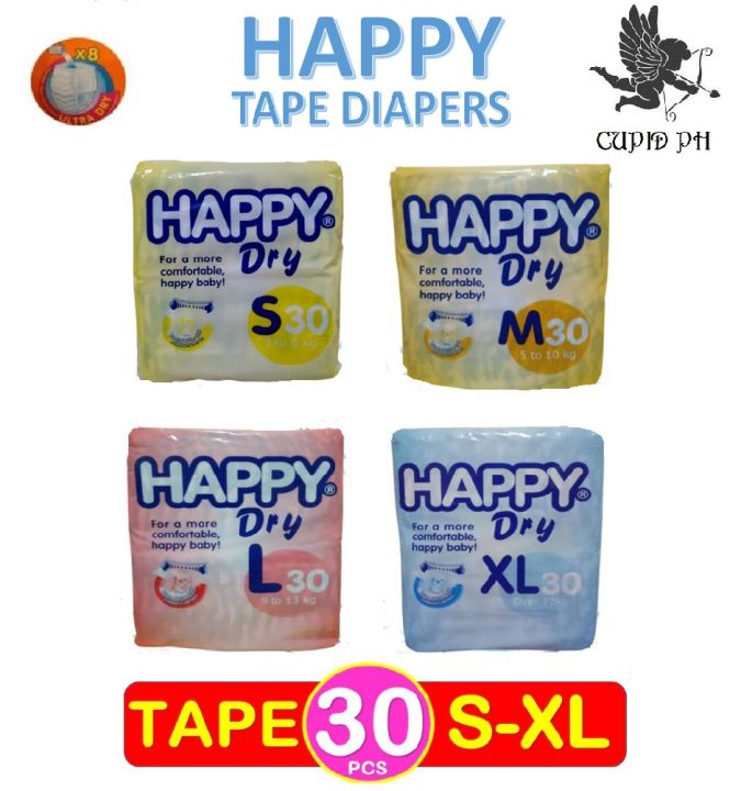 Happy Baby Dry Diaper 30PCS (SMALL - XL) | Lazada PH