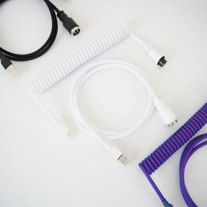 [SG] Custom Coiled Cable Mechanical Keyboard GX16 Aviator USB C to USB ...
