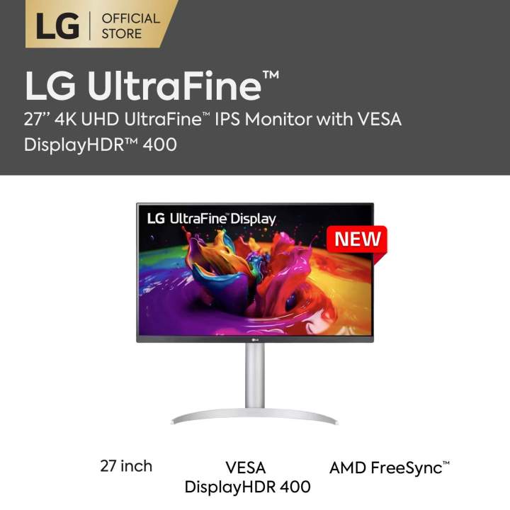 LG 27 "27UP650 IPS 4K UHD HDR10 Freesync 60Hz 5ms HDR400 Monitor ...