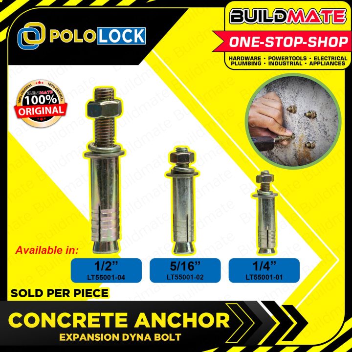 POLOLOCK Concrete Anchor Expansion Dyna Bolt 1/4" | 5/16" | 1/2 ...