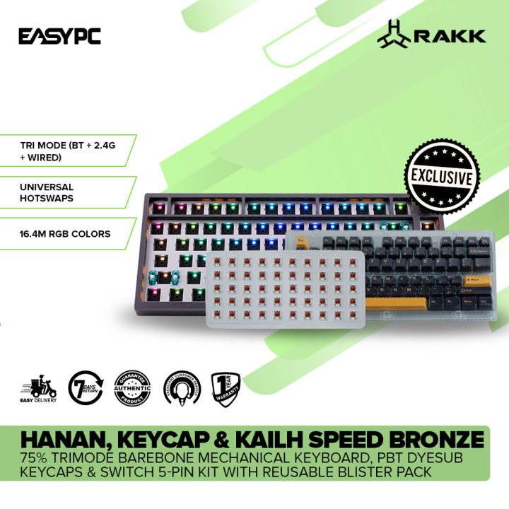 EasyPC | RAKK HANAN 75% Trimode Barebone Mechanical Gaming Keyboard ...